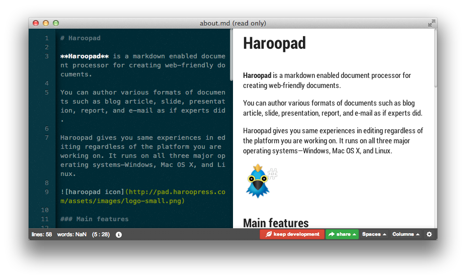 Haroopad - The Next Document processor based on Markdown