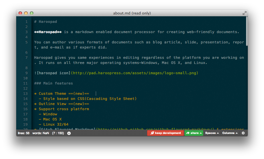 Haroopad - The Next Document processor based on Markdown
