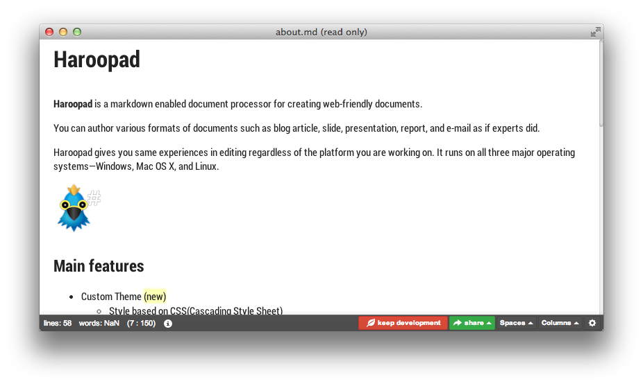 Haroopad - The Next Document processor based on Markdown